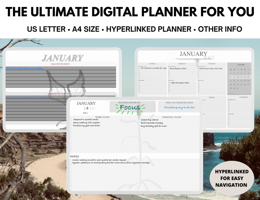 WIDESCREEN / LANDSCAPE - Digital Planner 2023 (dated and Undated ...