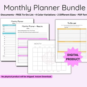 Monthly Planner Bundle - Etsy