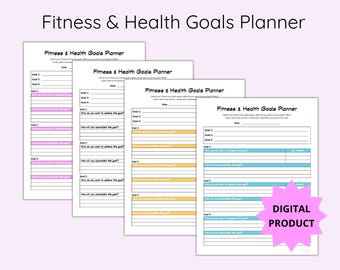 Weekly Health and Fitness Goal Worksheet, Goals, Plans, Printable ...