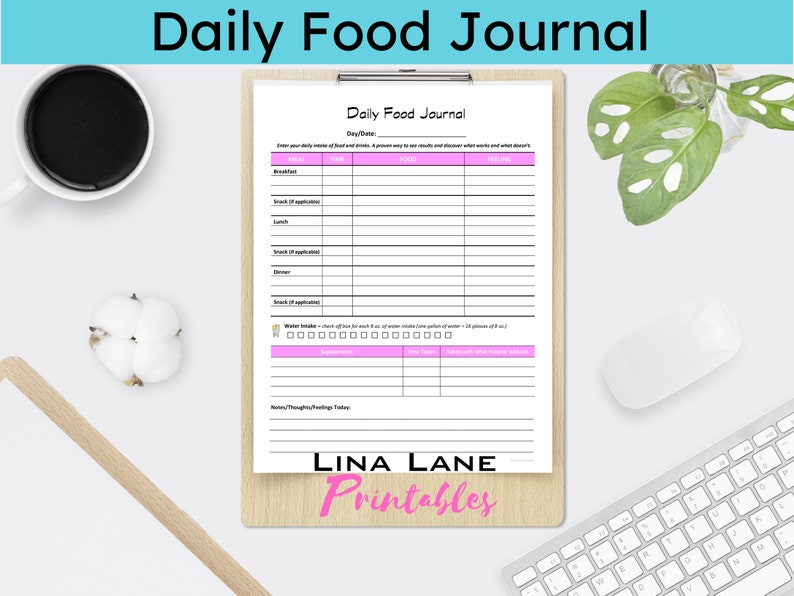 Daily Food Journal - Etsy