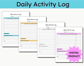 Activity Log, Follow-up Template, Activity Tracker, Daily Activities ...