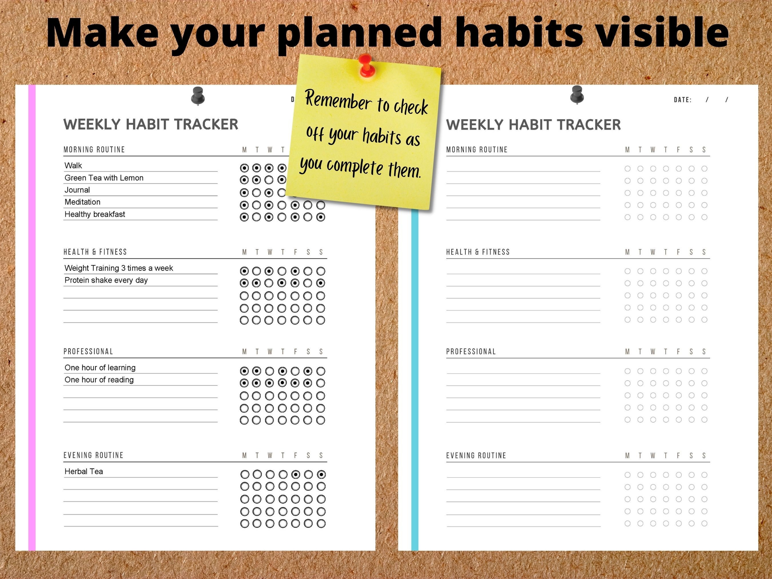 Weekly Habit Tracker - Etsy