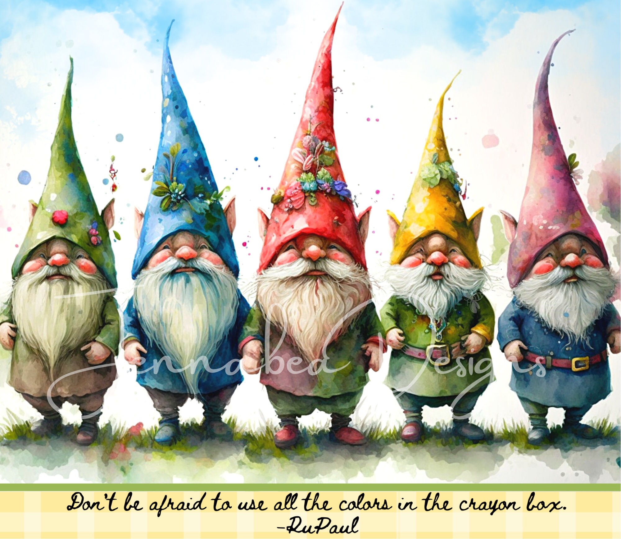 162. Gnome Tumbler, 5 Different Colors of Gnomes, Don't Be Afraid to ...