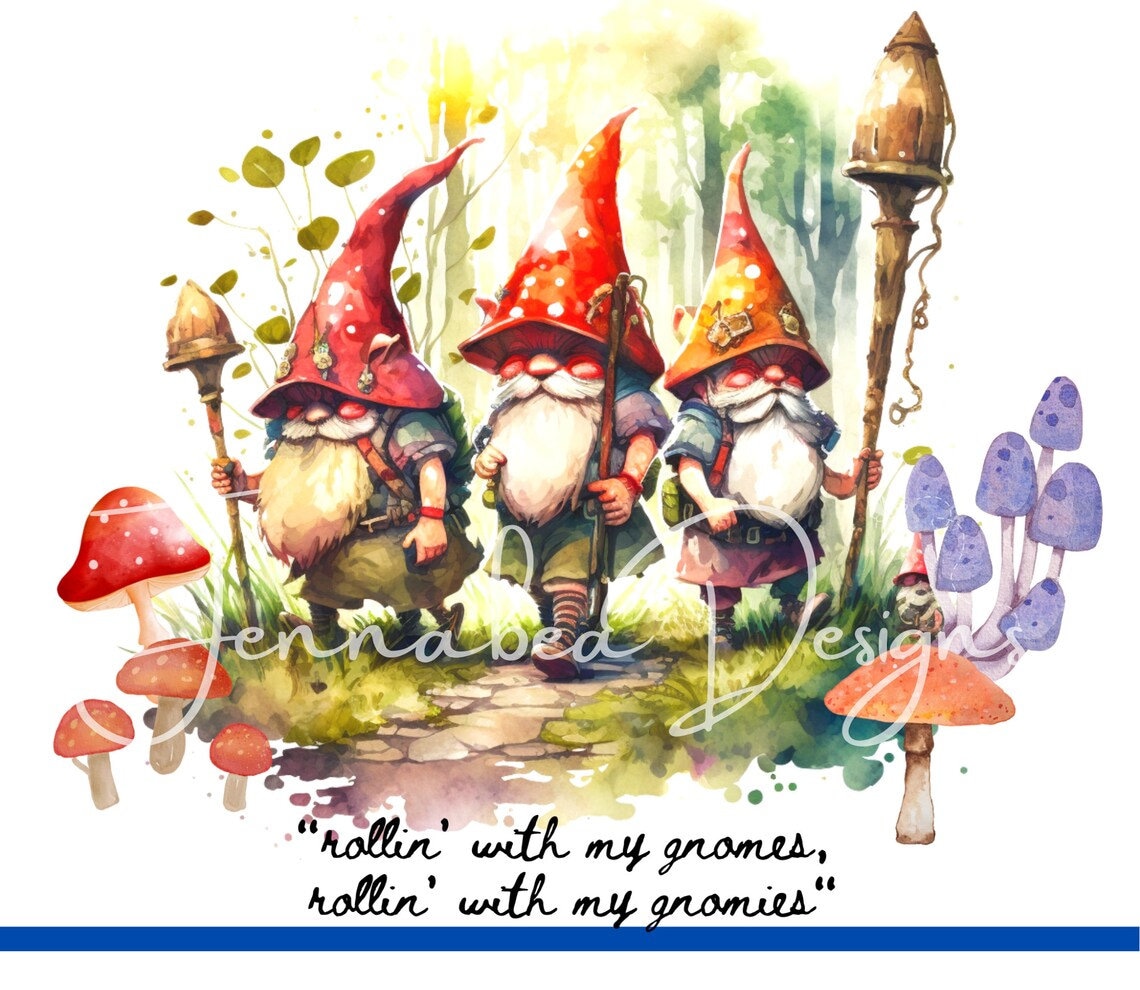 027. Rollin' With My Gnomies - Finished 20 Oz. Tumbler, Handmade ...