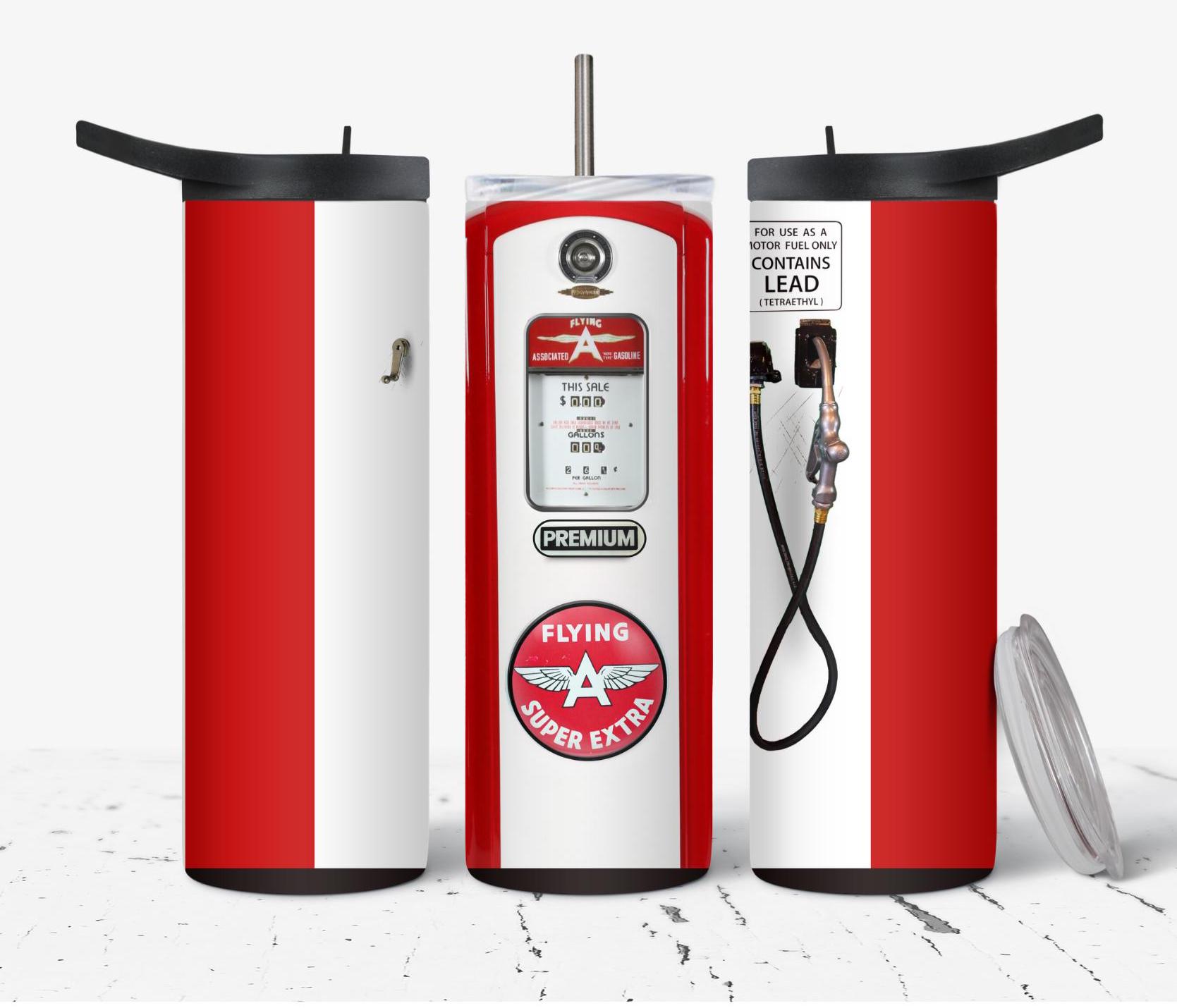 295. "flying A Gas Pump" - Finished 20 Oz Tumbler, Old Fuel Pump ...