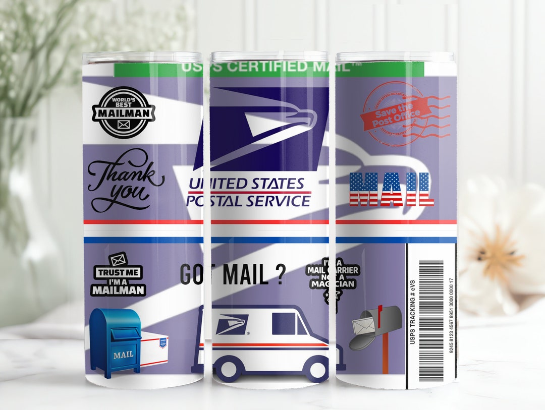 278 - "postman"- Finished 20 Oz Tumbler, Mail Delivery, Mail Tumbler ...