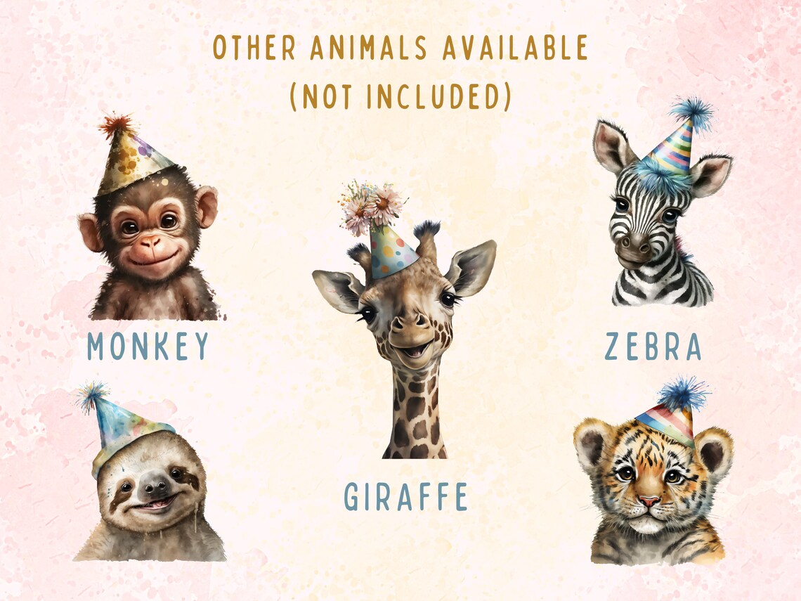 Cute Monkey Clipart, Digital Safari Animal PNG Clipart, Baby Monkey ...