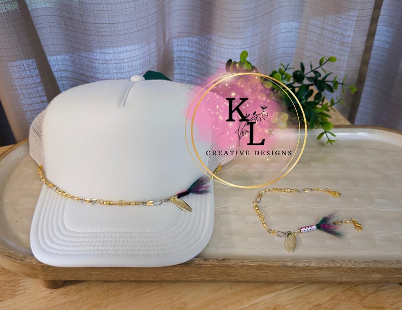 Hat Chain | Fishing Bait Style Trucker Cap Accessory, Pink Black - Etsy