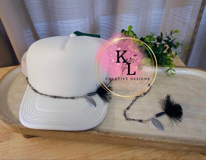 Hat Chain | Fishing Bait Style Trucker Cap Accessory, Black - Etsy