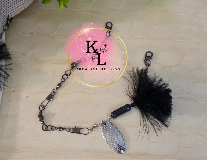 Hat Chain | Fishing Bait Style Trucker Cap Accessory, Black - Etsy