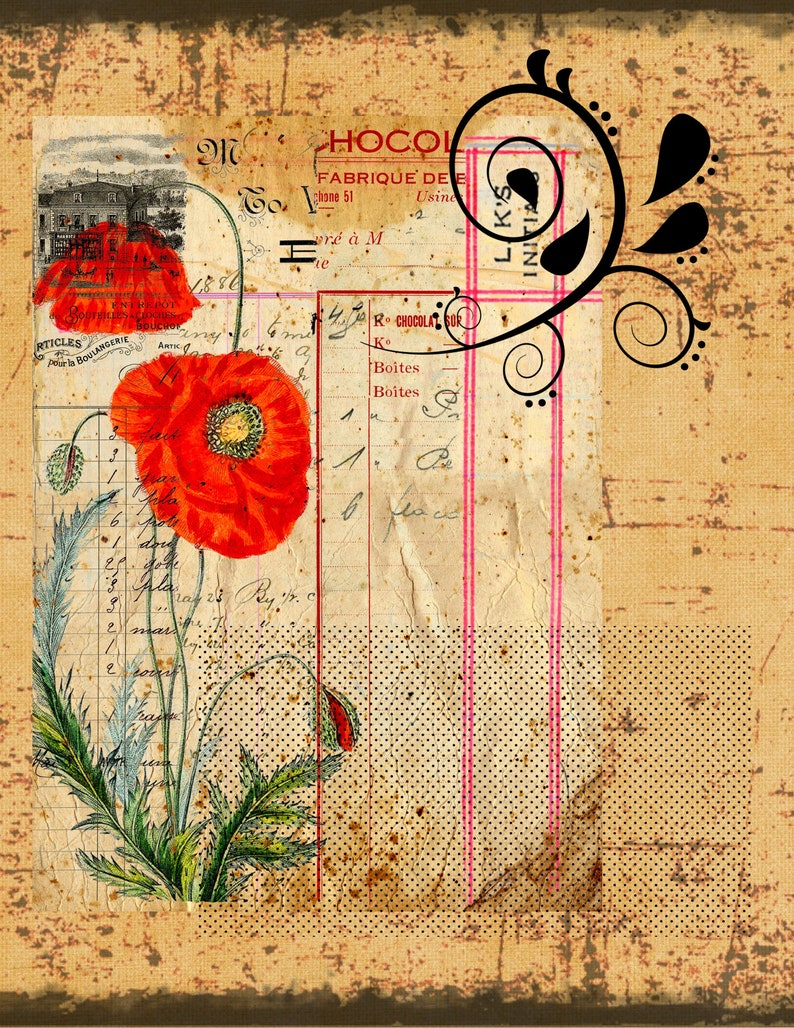 Printable Junk Journal Kit, Scrapbook Pages, Digital Download, 4 Sheet ...