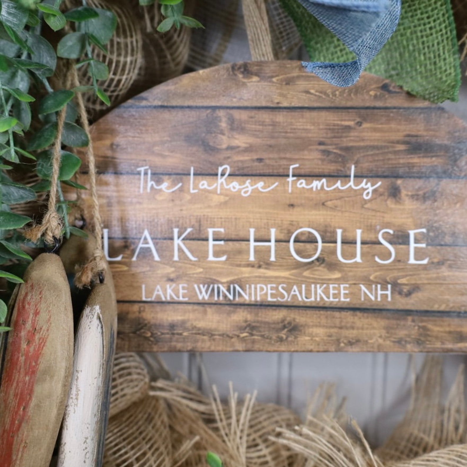 Personalized Lake House Front Door Wreath Front Door Decor - Etsy