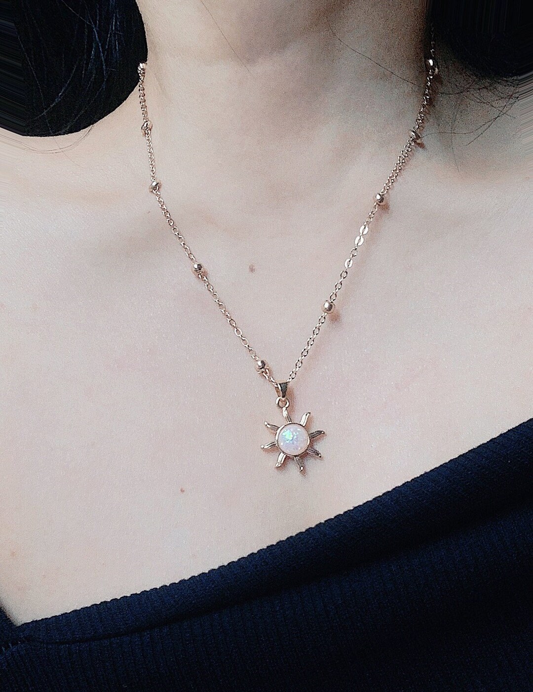 Sun Necklace, Minimalist Sun Necklace, Gold Plated Sun Necklace, Dainty ...