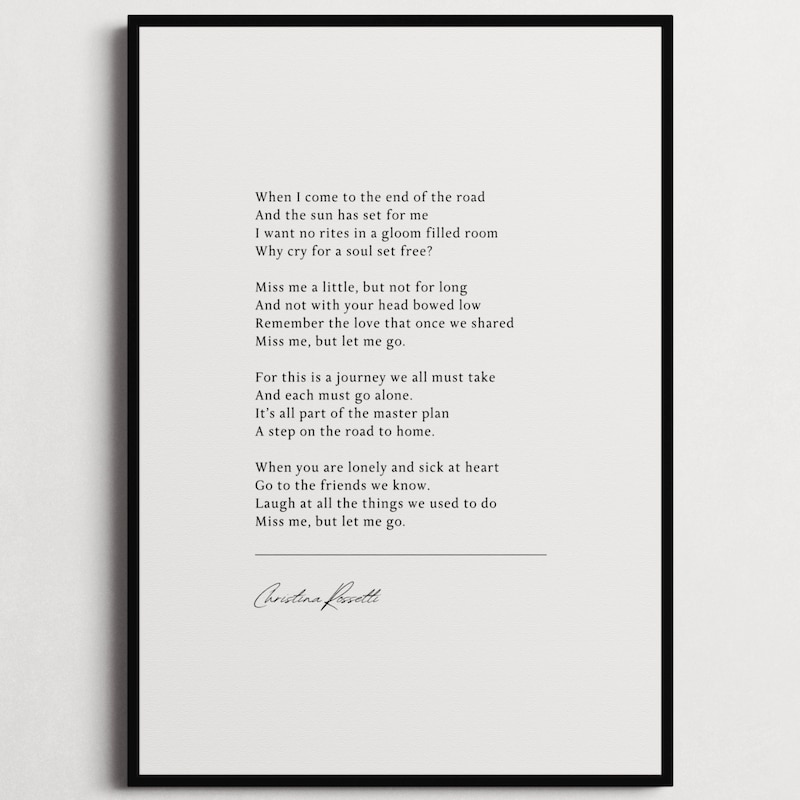 Miss Me but Let Me Go Poem - Etsy