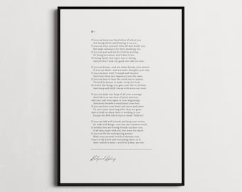 IF Poem by Rudyard Kipling. Poster Wall Art Print - Etsy