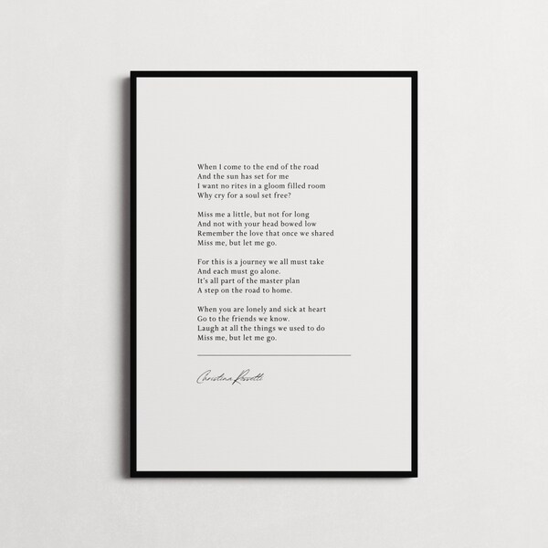 Miss Me but Let Me Go Poem - Etsy