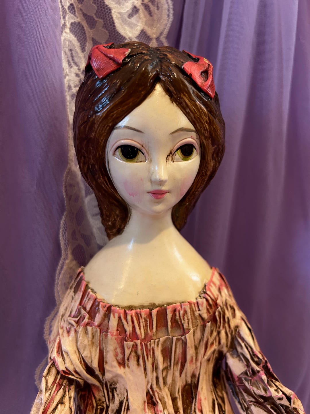 Vintage Large Mod Paper Mache Girl - Etsy