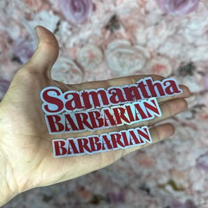 Custom Holographic Horror Name Sticker Blood-stained Red Font Laminated ...