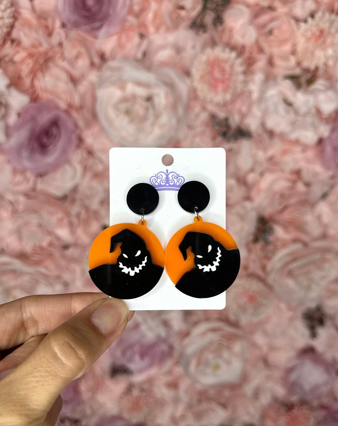 Oogie Boogie Inspired Glitter Dangle Earrings Whimsical Acrylic ...