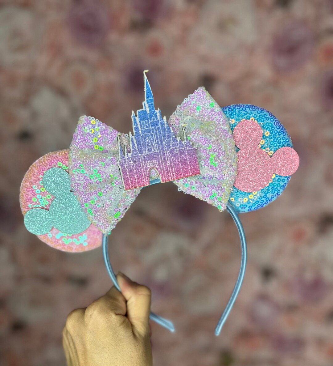 Mickey Mouse Inspired Ears Beautiful Pink and Blue Mouse Ears Disney ...