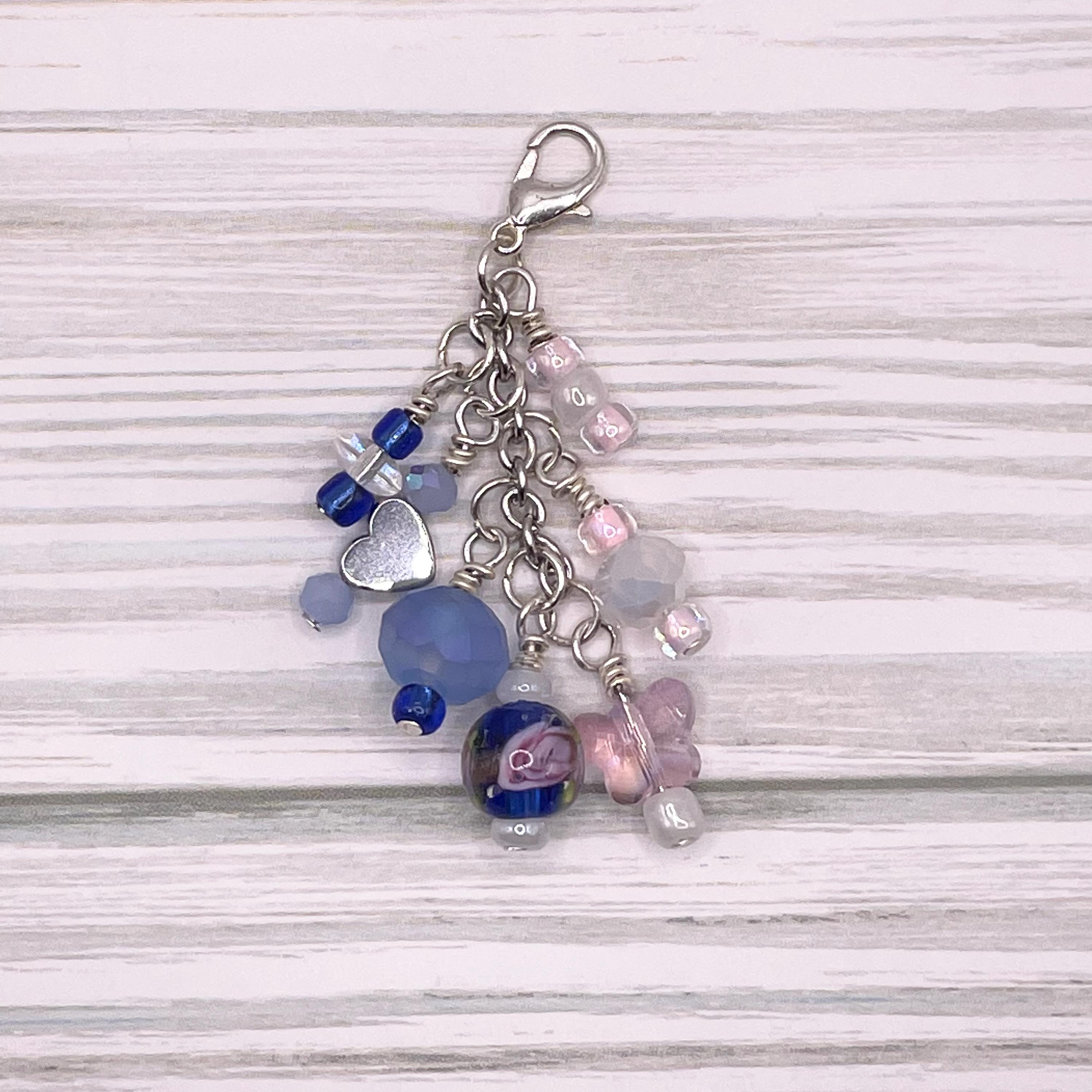 Beaded Charm Dangle: Handmade Wire Wrapped Purse/journal Accessory - Etsy