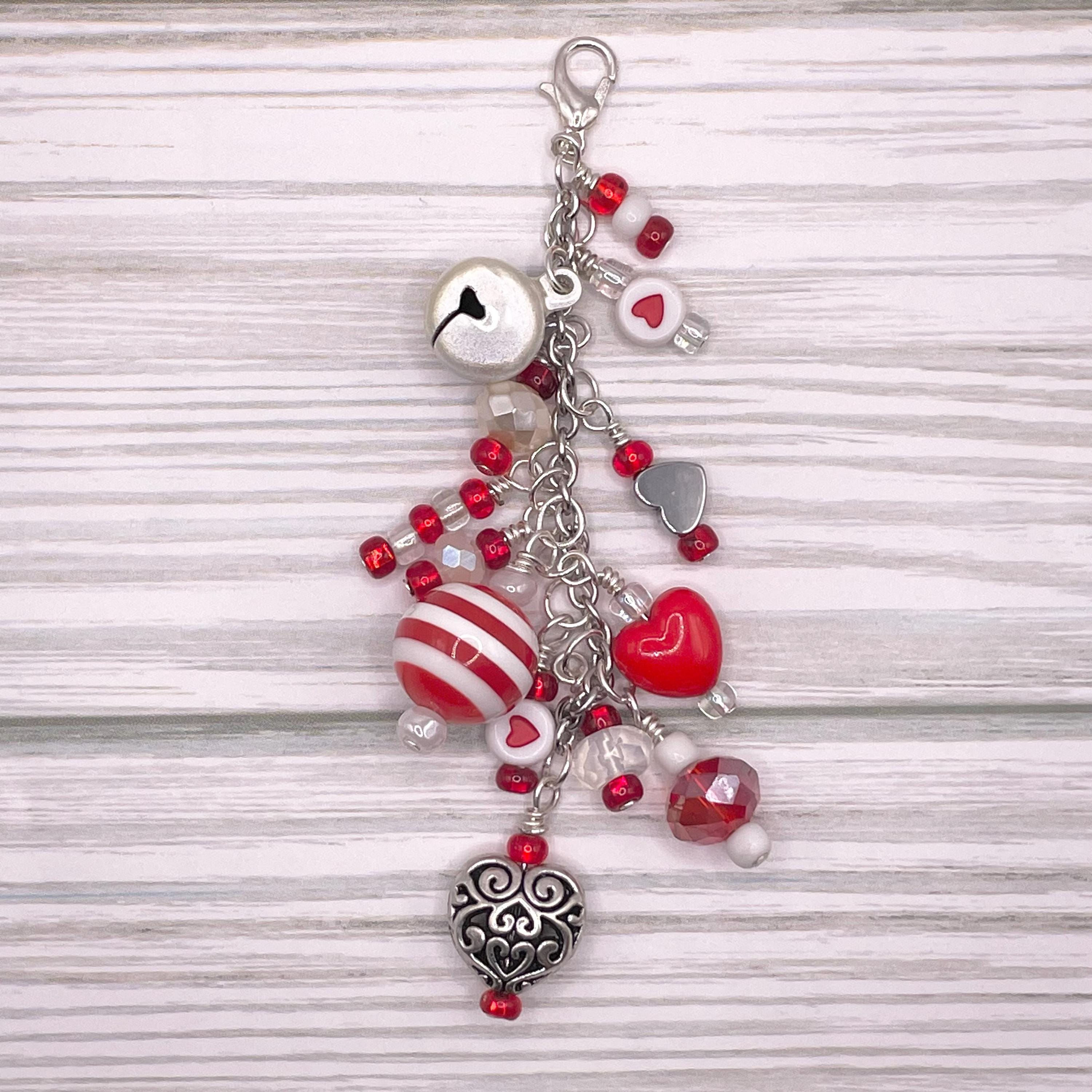 Beaded Charm Dangle: Handmade Wire Wrapped Purse/journal Accessory - Etsy
