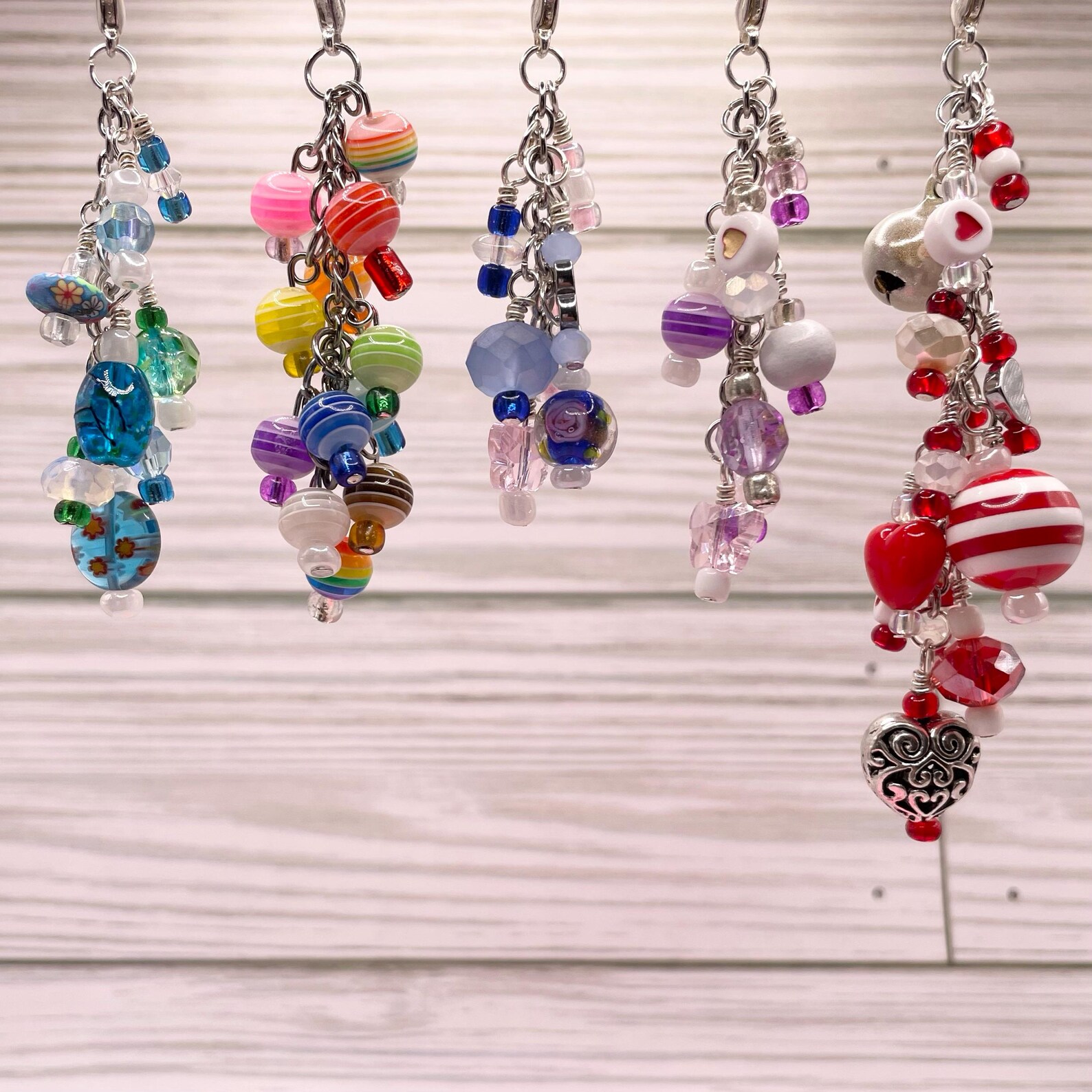 Beaded Charm Dangle: Handmade Wire Wrapped Purse/journal Accessory - Etsy