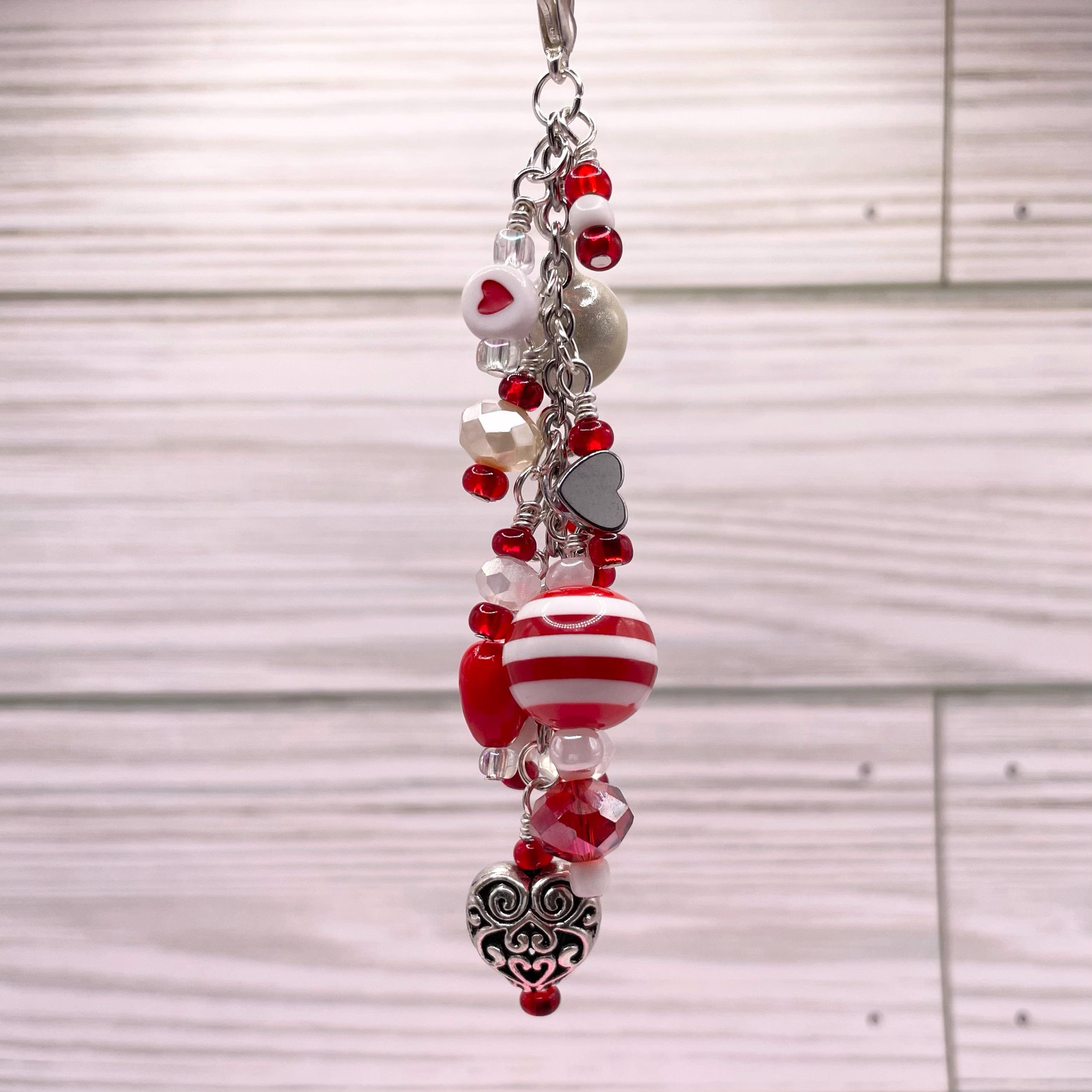 Beaded Charm Dangle: Handmade Wire Wrapped Purse/journal Accessory - Etsy