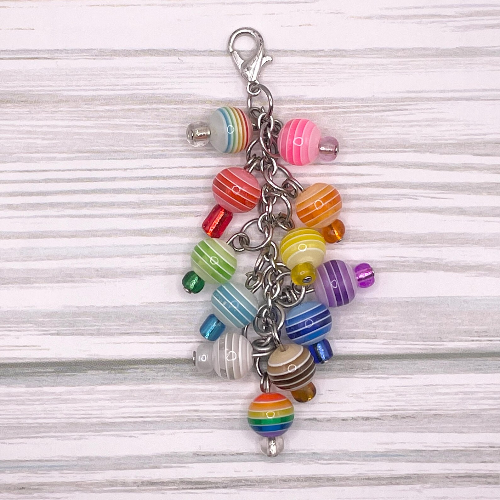 Beaded Charm Dangle: Handmade Wire Wrapped Purse/journal Accessory - Etsy