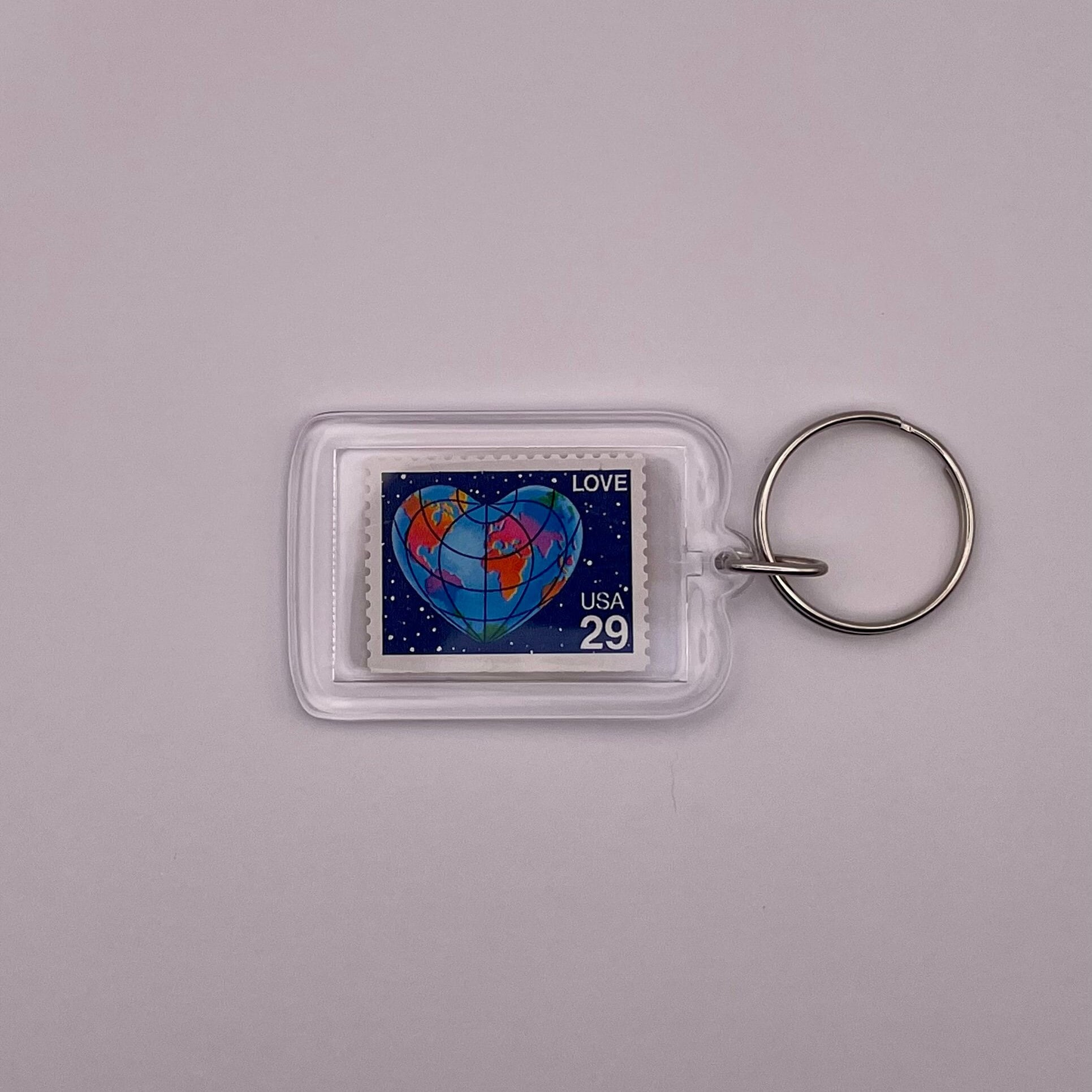 Postage Stamp Key Chain , Real Mint Postage Stamp Keychain Gift ...