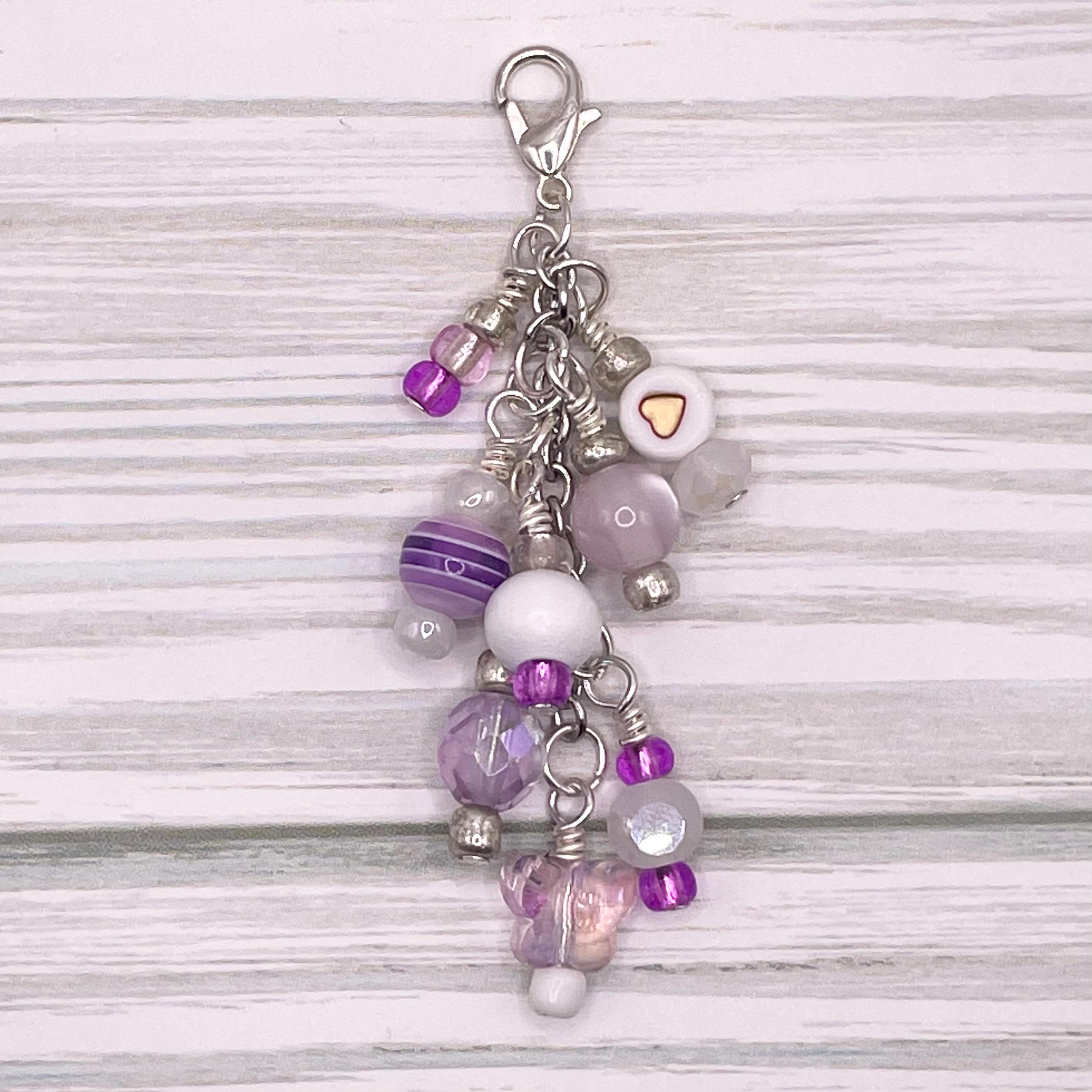 Beaded Charm Dangle: Handmade Wire Wrapped Purse/journal Accessory - Etsy
