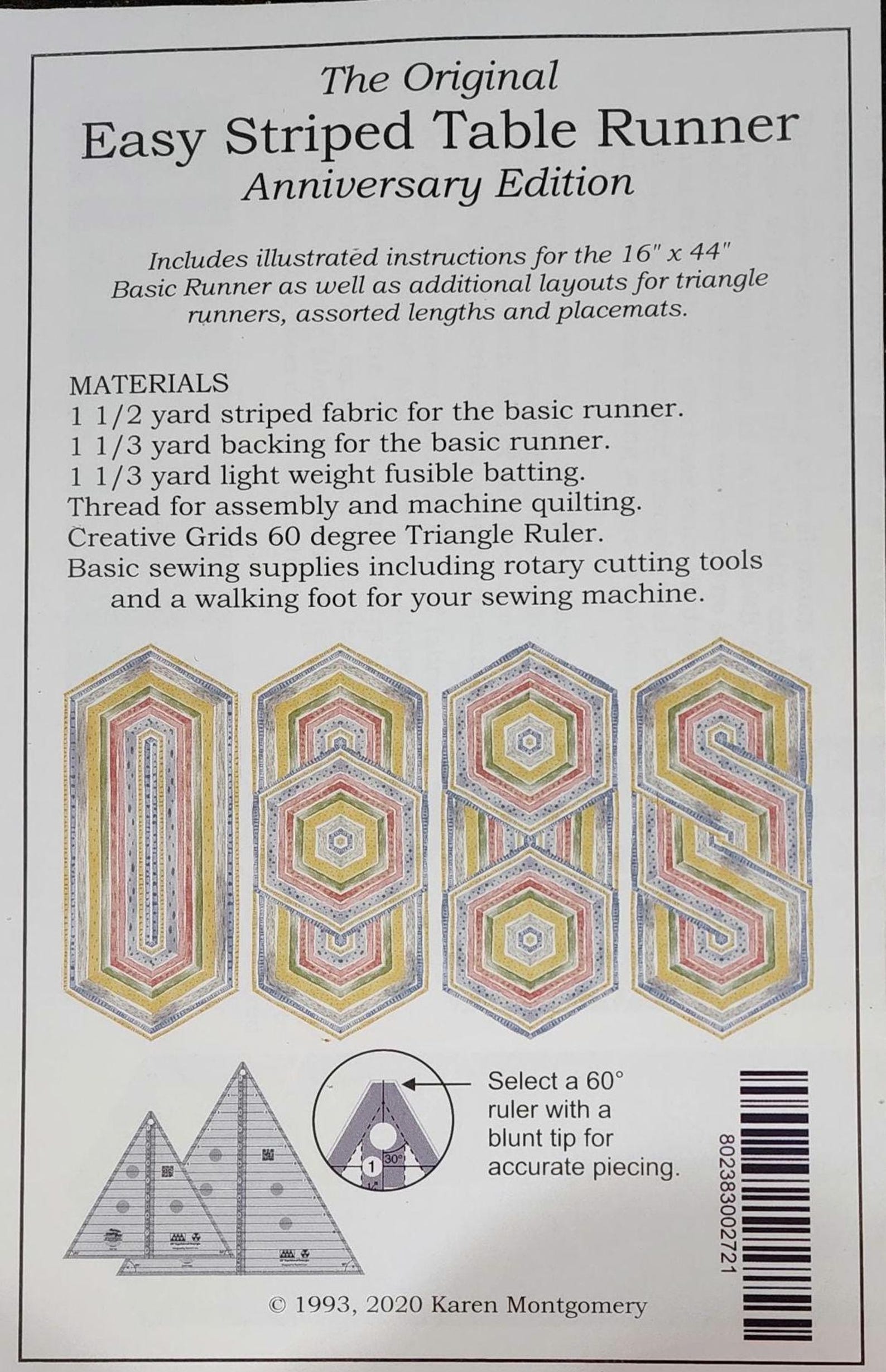 Easy Striped Table Runner by Karen Montgomery - Etsy