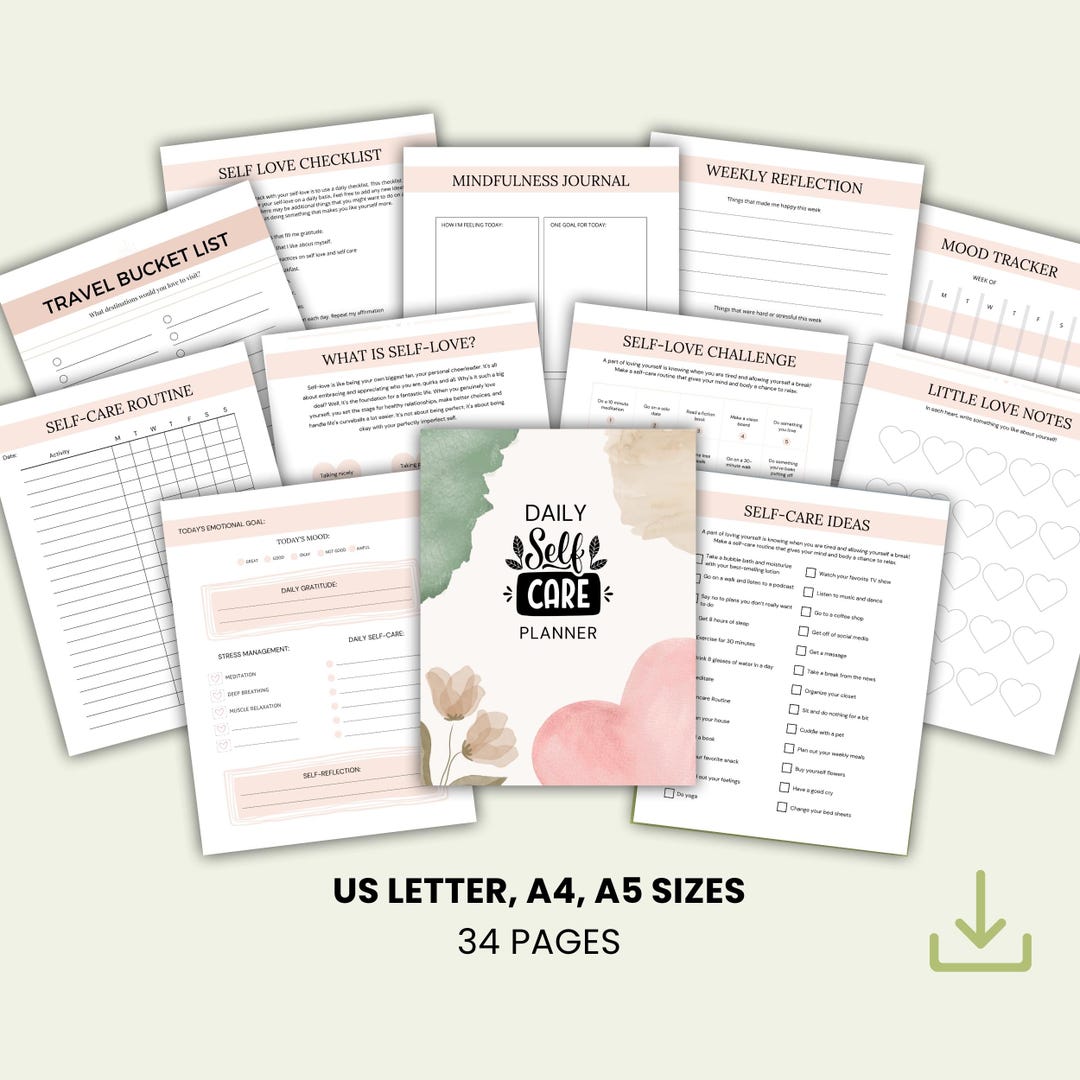 Self Care Workbook, Self Care Routine, Wellness Workbook, Mental Health ...