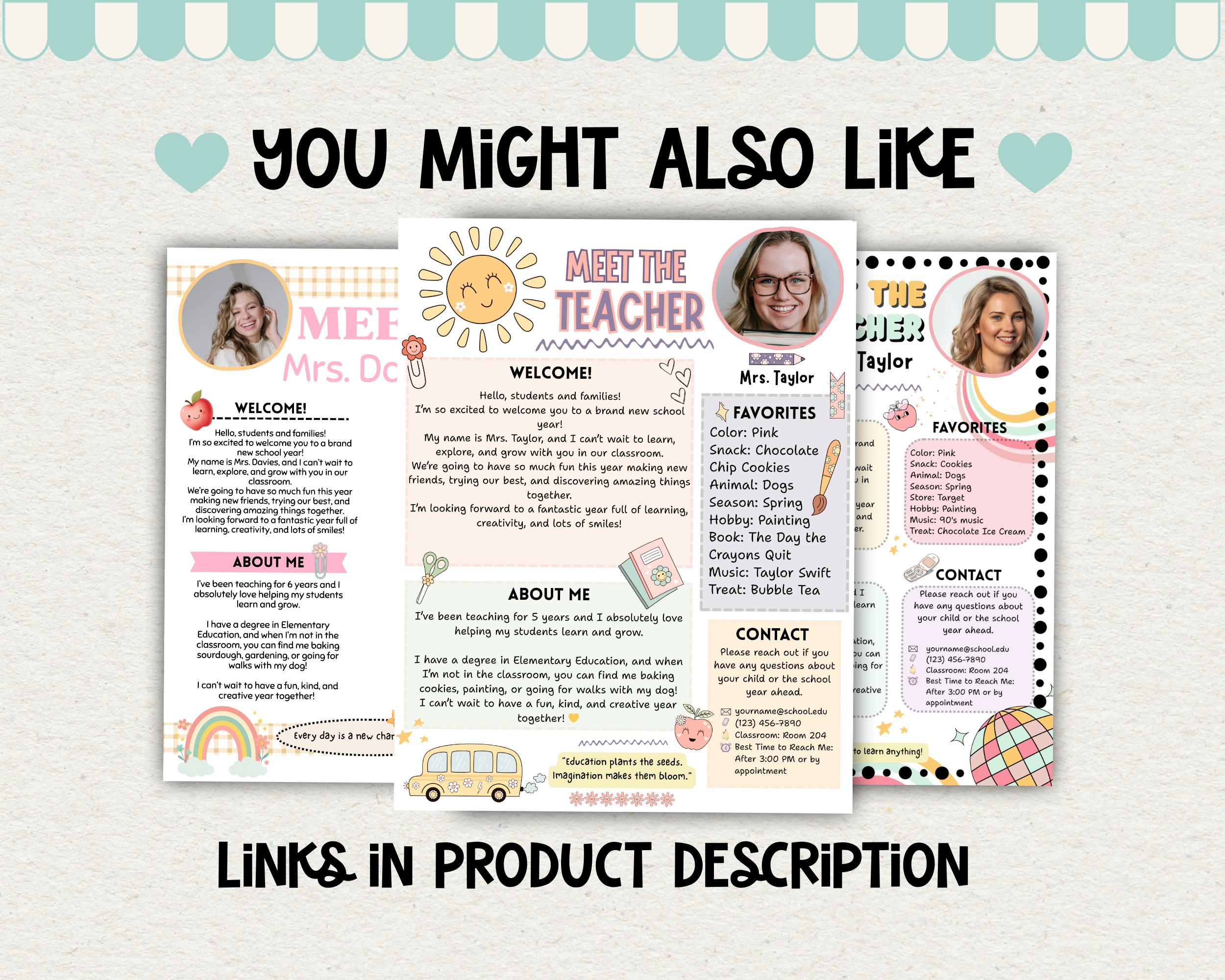 First Day of School Welcome Letter From Teacher: Fillable PDF - Etsy