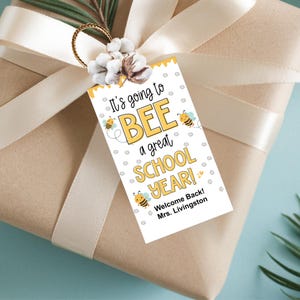 Printable First Day of School Bee Gift Tags for Teacher or Students ...
