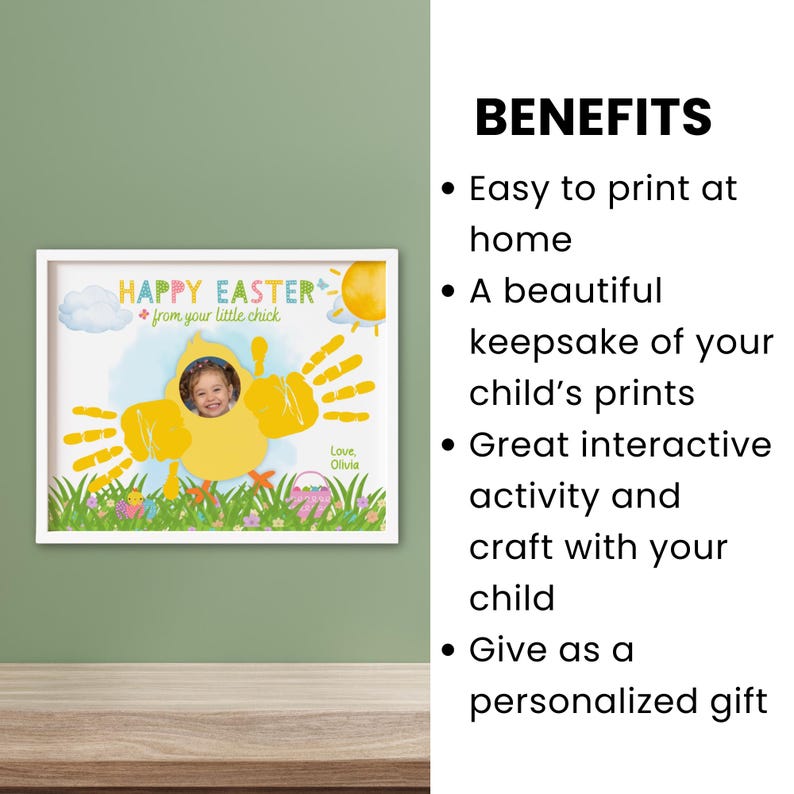 Easter Chick Handprint Craft With Photo Frame, Spring Handprint Art ...