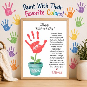 Mother's Day Handprint Poem | Flower Handprint Craft Printable ...