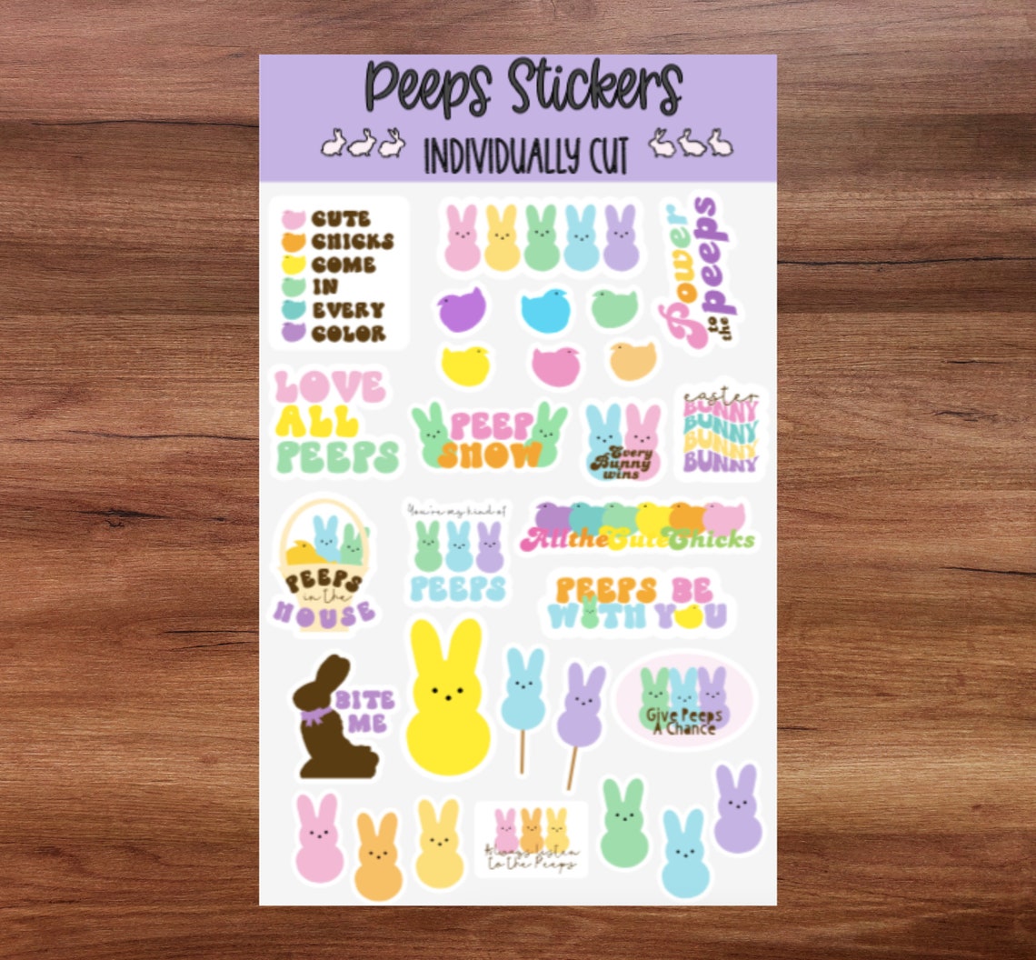 Peeps Stickers Pack Waterproof, Water Bottle Stickers, Bunny Stickers ...