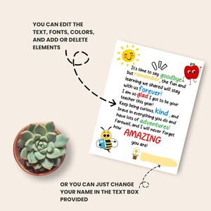 Editable End of School Year Letter Printable, Goodbye Letter to Student ...