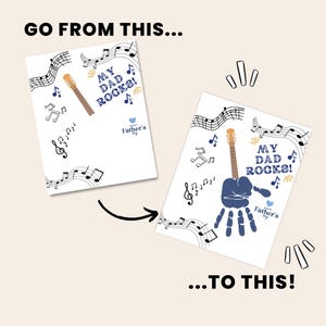 Guitar Handprint Art for Father's Day | Music Theme Keepsake Craft | My ...