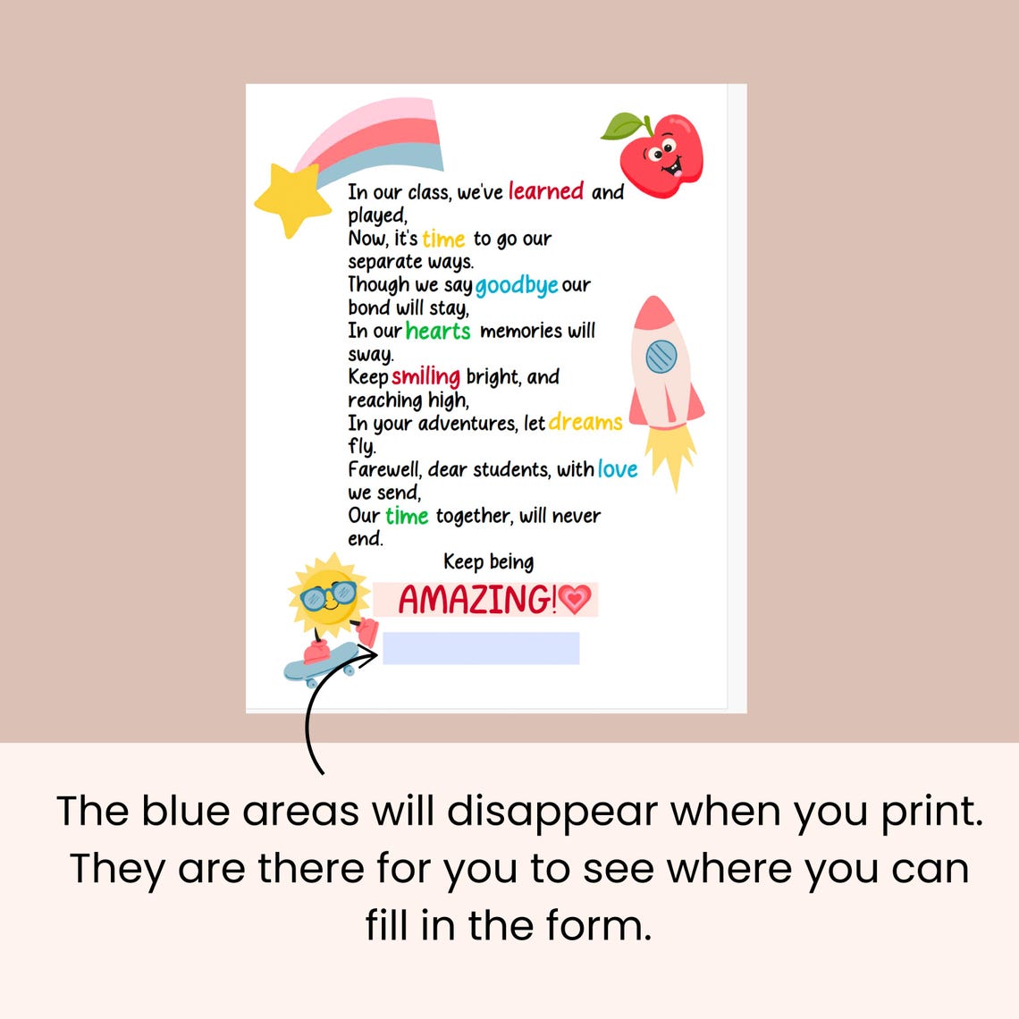 End of Year Poem: Teacher to Student Goodbye Letter for Last Day of ...