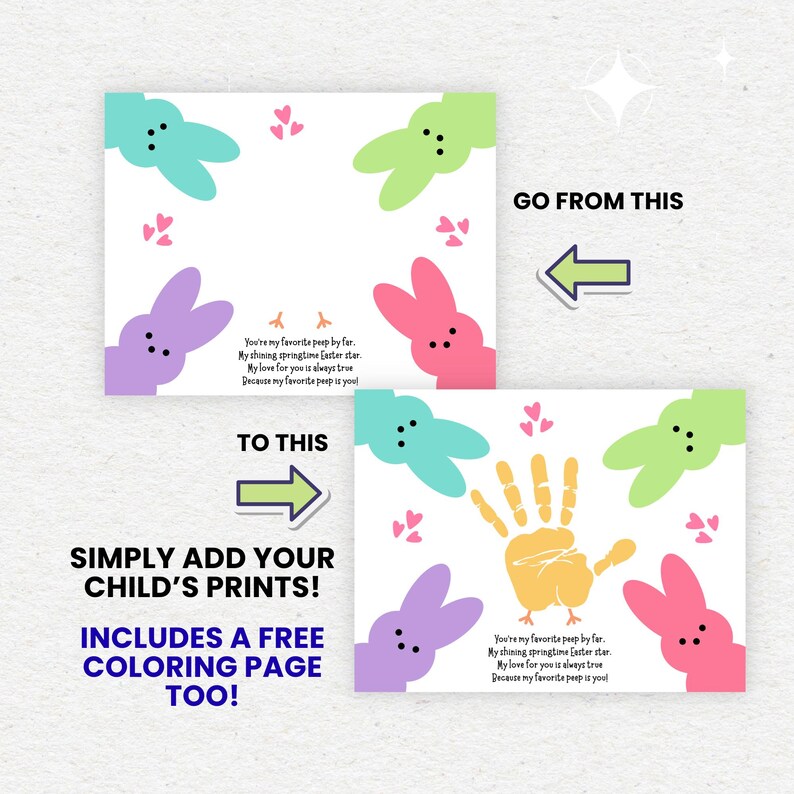 Chick Handprint Craft for Easter, Favorite Peeps Spring Handprint Poem ...