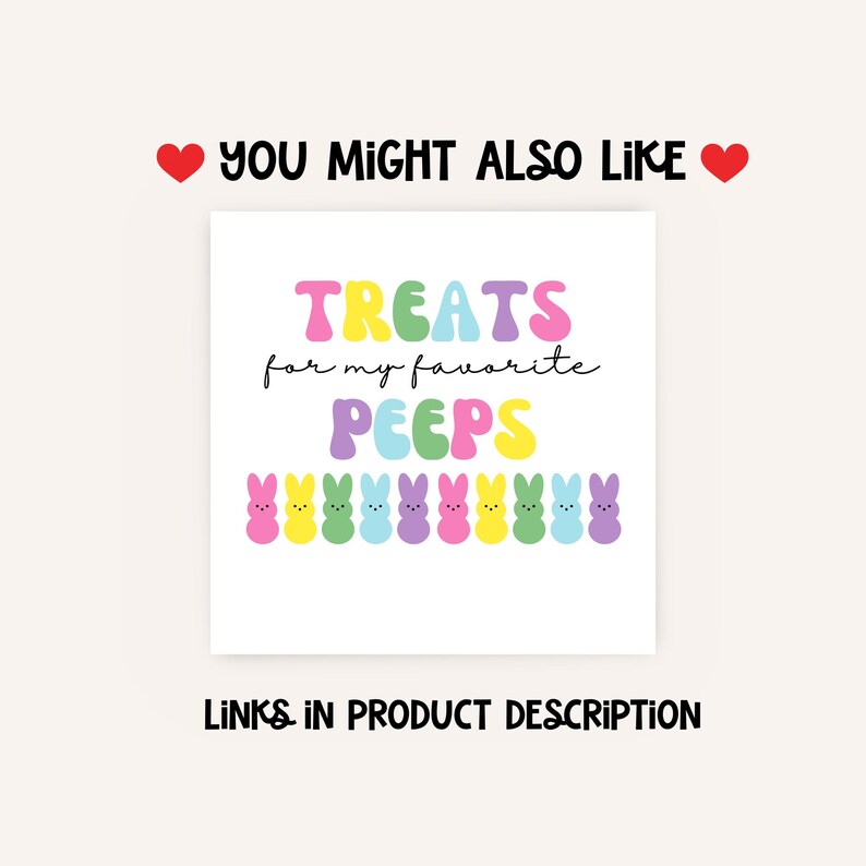 My Favorite Peeps Easter Gift Tags for Student Favors, Classroom ...