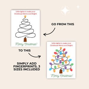 Christmas Lights Fingerprint Craft, Holiday Keepsake, Daycare Activity ...