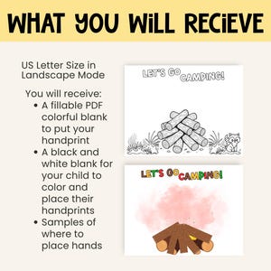 Camp Fire Craft, Camp Fire Handprint Art, Camp Coloring Page, Summer ...