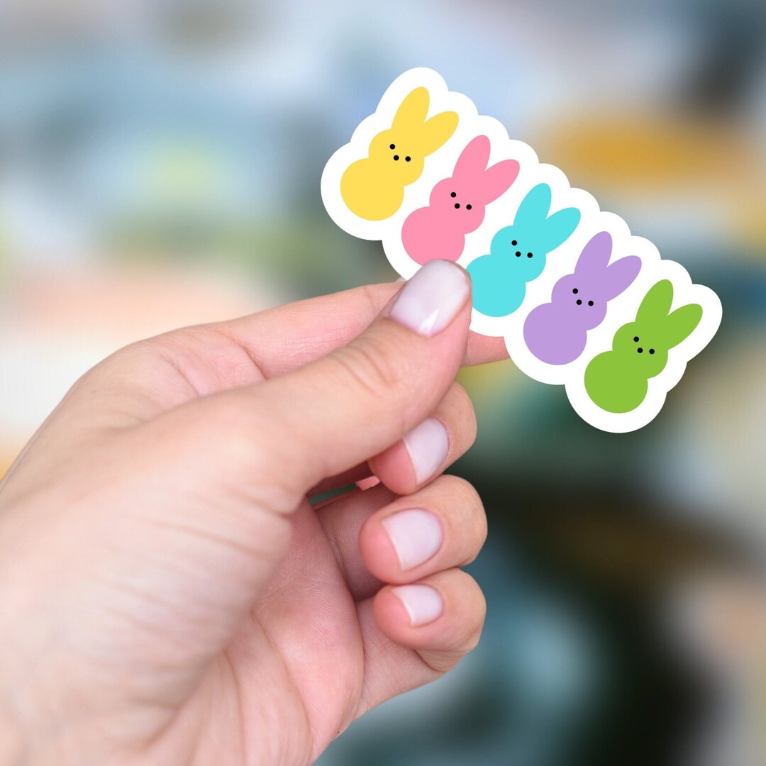 Easter Peeps Sticker, Bunny Stickers, Waterproof Stickers. Peeps Decals ...