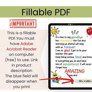 End of Year Student Letter & Poem: Teacher Goodbye Gift for Last Day of ...