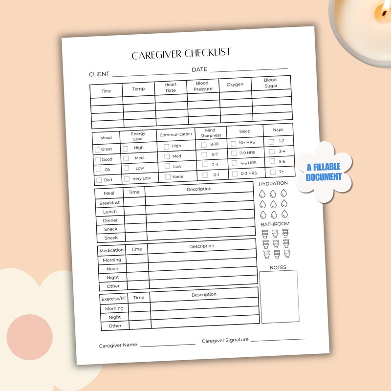 Caregiver Log - Etsy