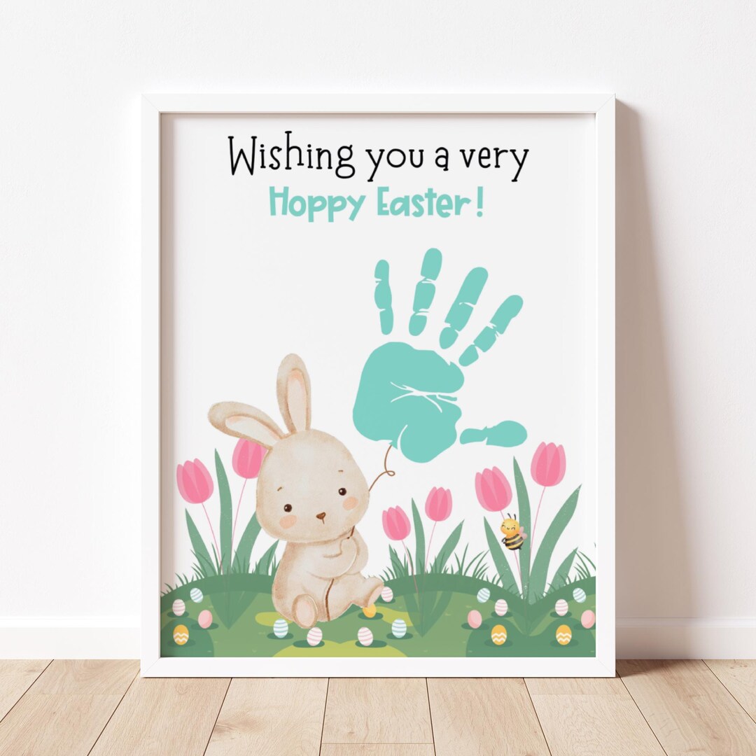 Hoppy Easter Handprint Craft, Spring Handprint Art Daycare Activity ...