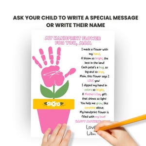 Mothers Day Handprint Art Poem, Handprint Flower Pot, Mothers Day ...